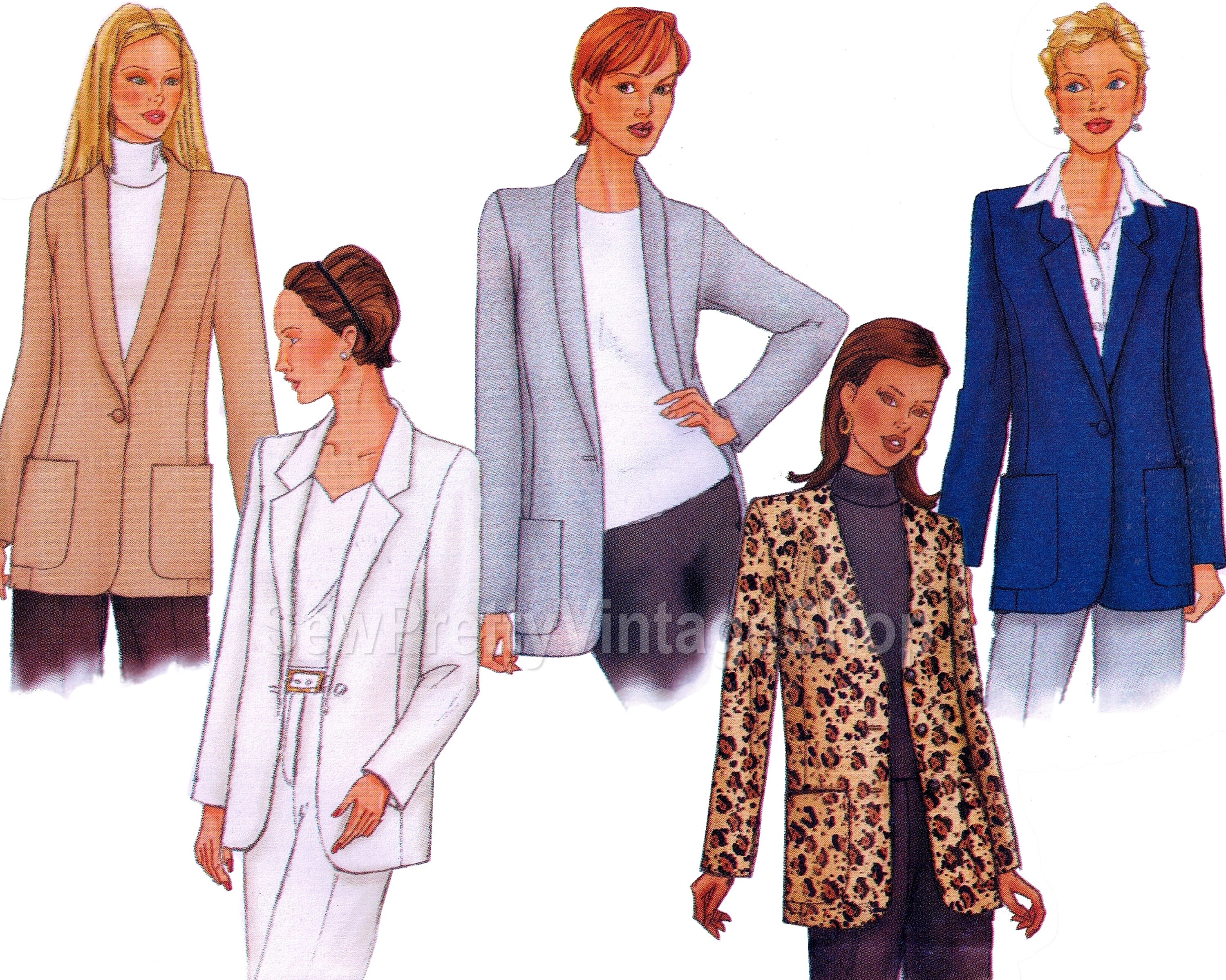 Butterick 6718 90s Classic Jackets: Modest Collarless or Shawl - Etsy
