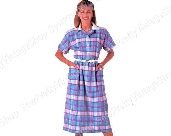 Simplicity 7969 80s Classic Summer Dress: Kimono Sleeve Belted - Etsy