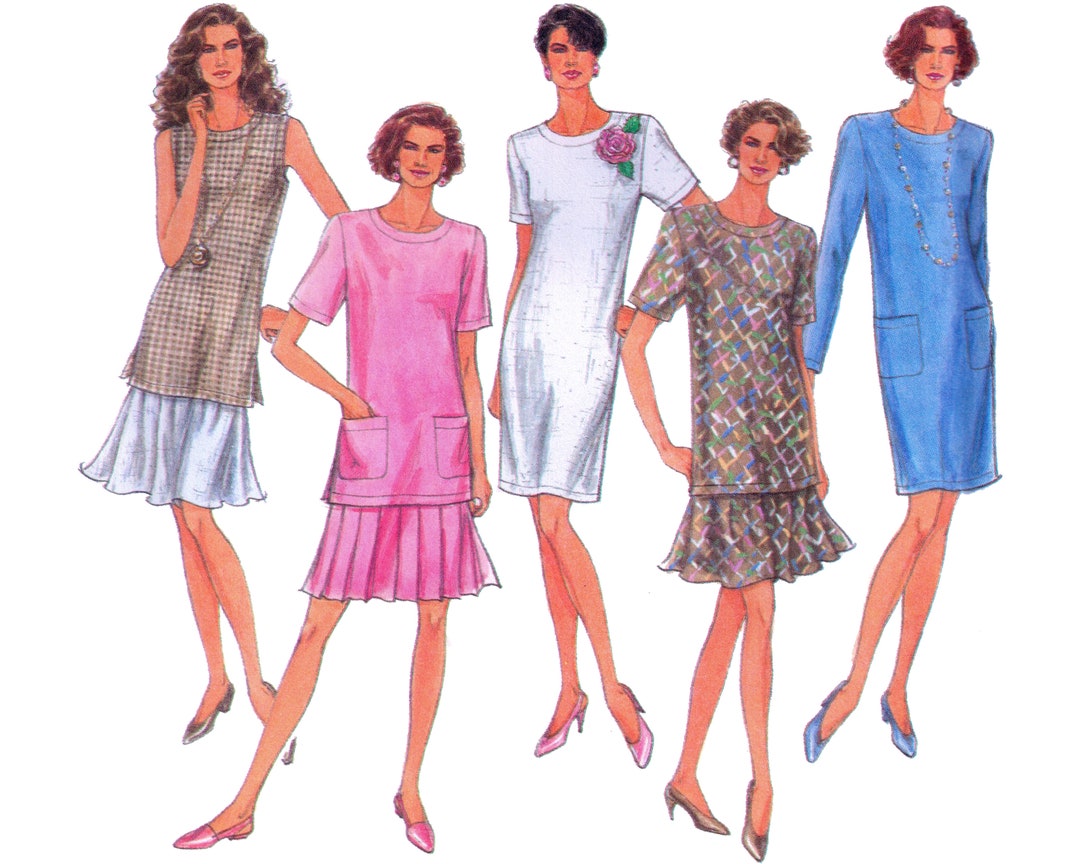 Simplicity 8350 90s Summer Dresses: High Neck Knee Length Pencil Dress ...