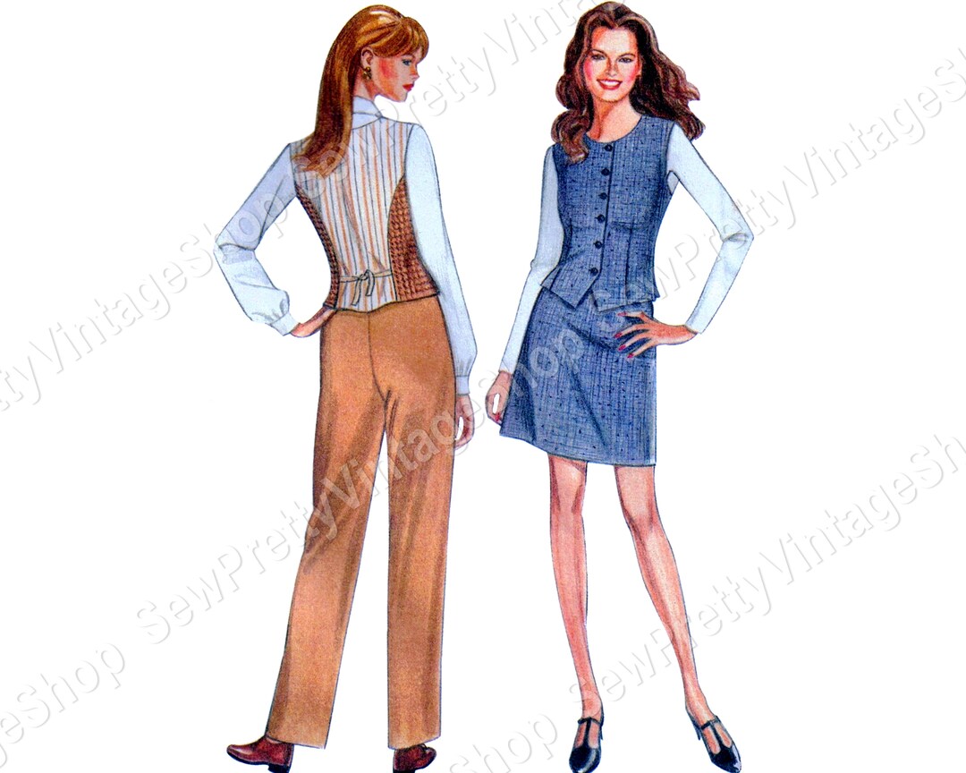 New Look 6430 90s Minimalist Clothing: Short A-line Skirt - Etsy