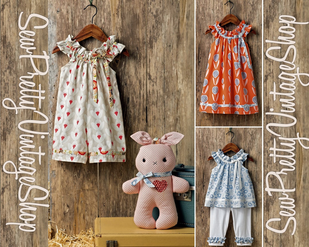 Simplicity 8347 Toddlers Cottagecore Outfits: Sleeveless Flared Dress ...