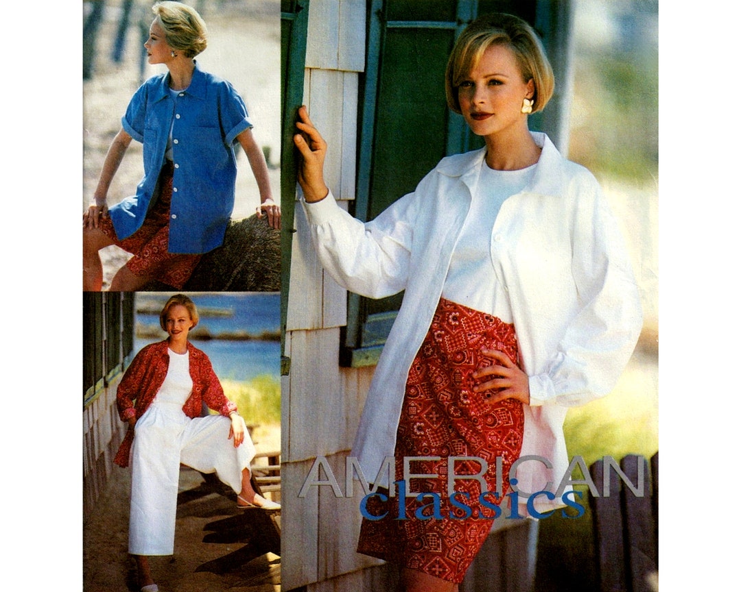 Simplicity 8236 90s Womens Summer Clothes: Short Pencil Skirt, Shirt ...