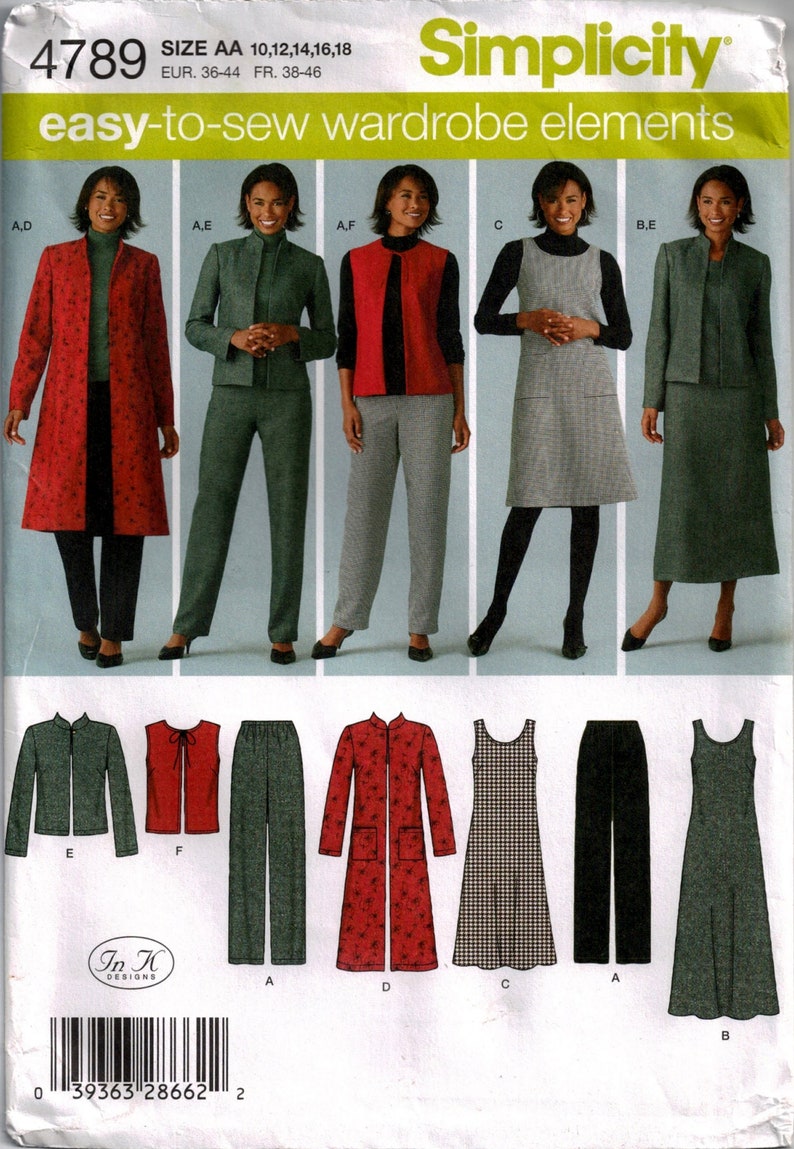 Simplicity 4789 Minimalist Clothing: Knee or Maxi Length - Etsy