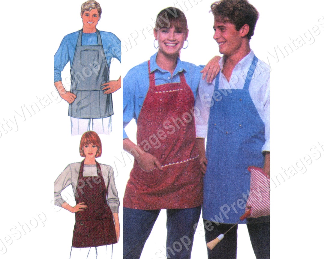 Simplicity 9245 9361 80s Unisex Aprons: Mens & Womens Full Baking ...
