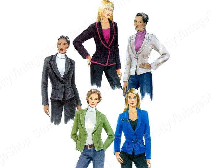 Vogue 8124 Easy-to-sew Jackets: Stylish Semi Fitted Collared Lined ...