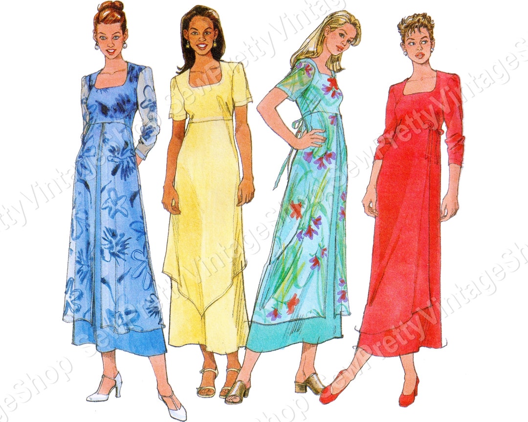 Simplicity 8473 90s Party Dresses Sewing Pattern: Empire Waist - Etsy