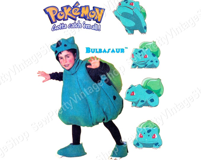 Mccall's 2833 SEWING PATTERN 90s Kids Pokemon Bulbasaur Costume NEW ...