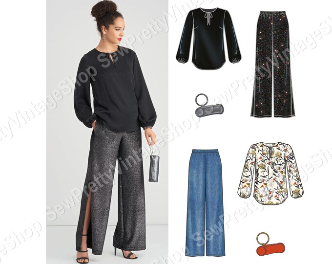 New Look 6582 Modest Separates: Formal or Casual High Neck Blouson Top ...