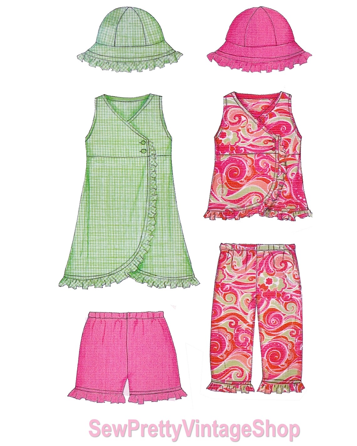 New Look 6689 Toddler Girls Summer Clothes: Sleeveless Ruffle - Etsy