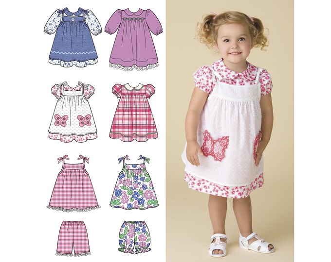 Simplicity 2461 Toddlers Spring Dresses: Easy to Sew Peter Pan Collar ...