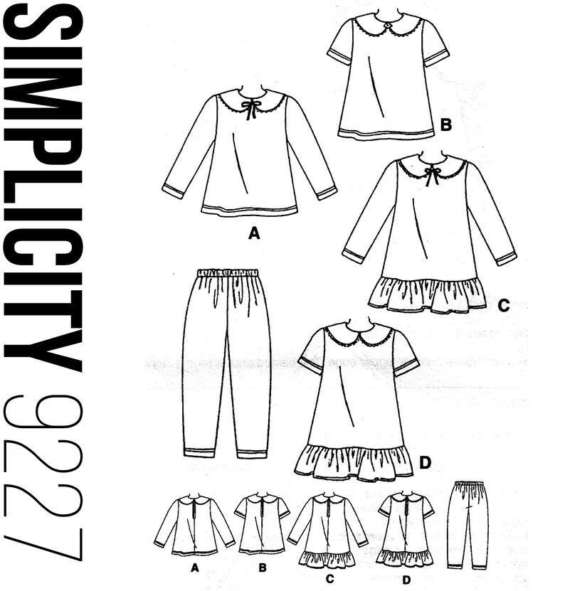 Simplicity 9227 90s Toddler Girl Outfits: Heart Applique Peter - Etsy