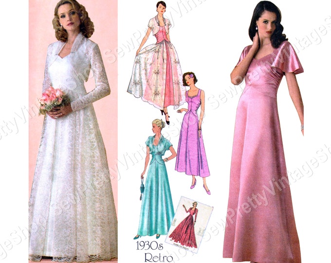 Simplicity 4270 1930s Retro Glam Party Dress: Elegant Sleeveless Cross ...