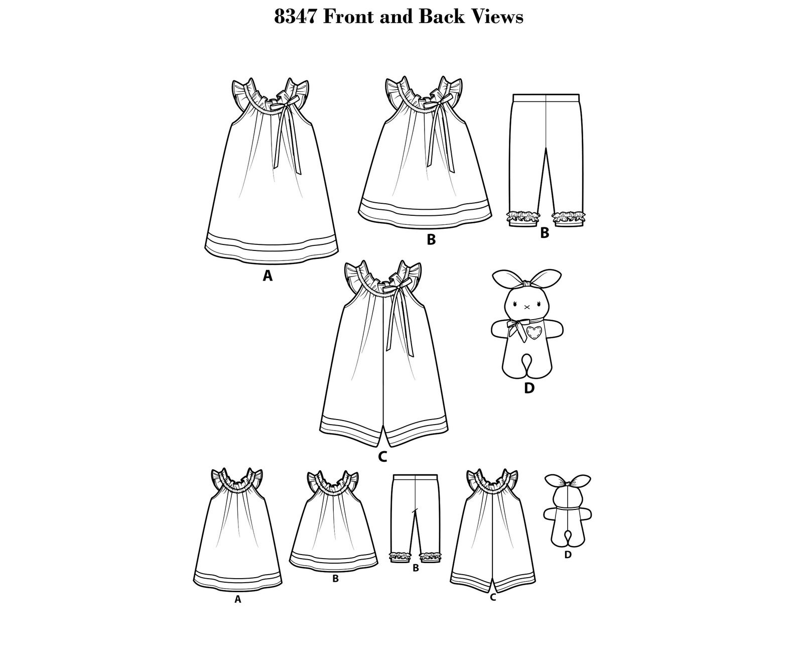 Simplicity 8347 Toddlers Cottagecore Outfits: Sleeveless - Etsy