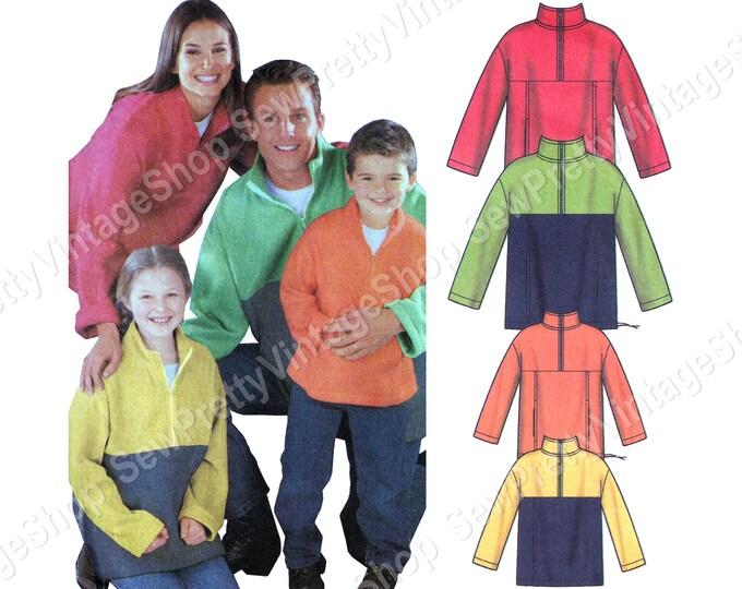 Simplicity 9894 90s Family Fleece Jackets: Mens Womens Tweens Kids ...