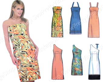 Simplicity 7124 90s Empire Waist Dresses: Modest Casual Full Skirt Maxi ...