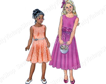 Simplicity 1382 Girls, Tween Summer Dress: Short Sleeve or Sleeveless ...