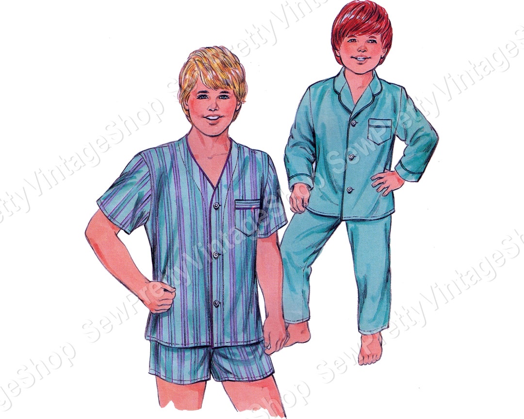 Kwik Sew 1557 80s Boys Pajamas: Classic Button up Winter or Summer ...