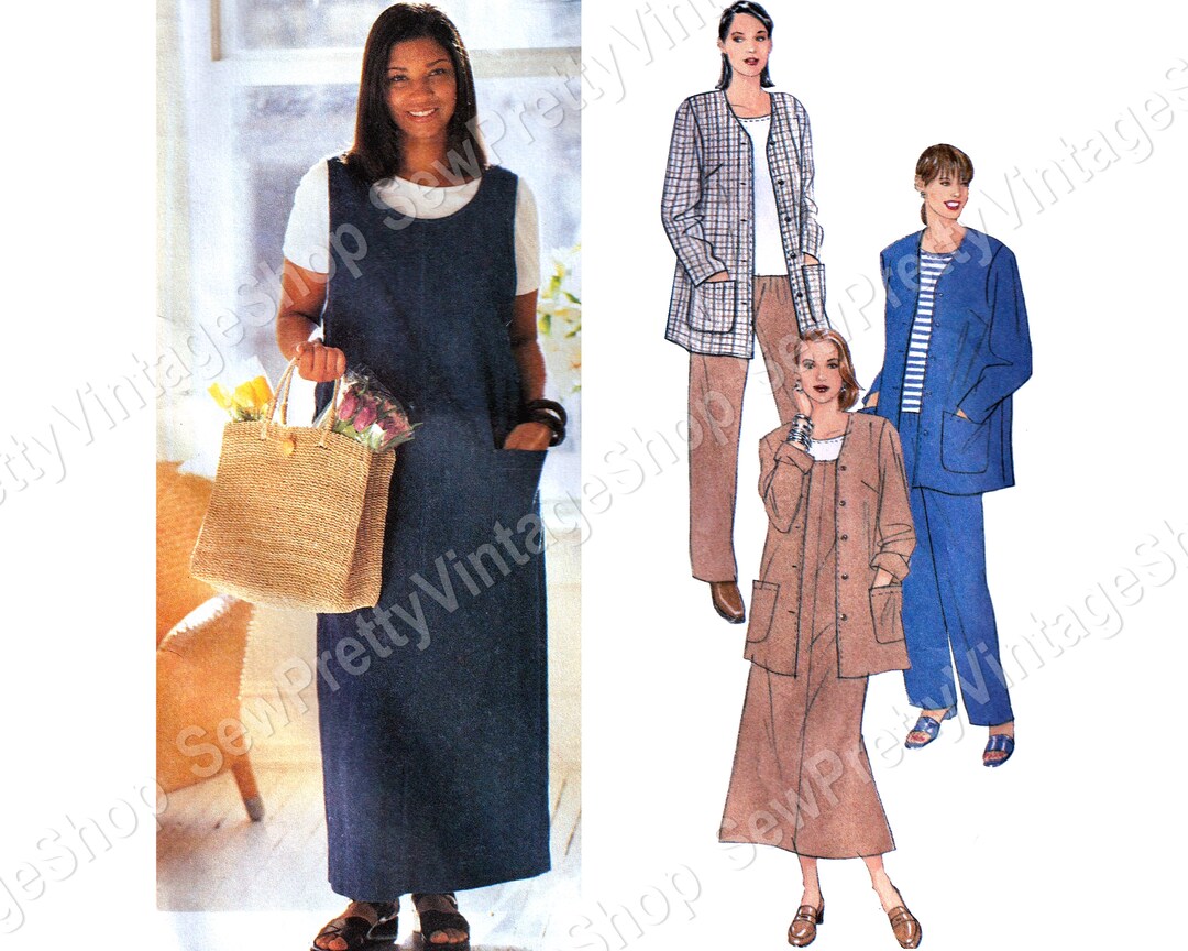 Mccall's 2247 90s Modest Casual Clothes Sewing Pattern: Collarless ...