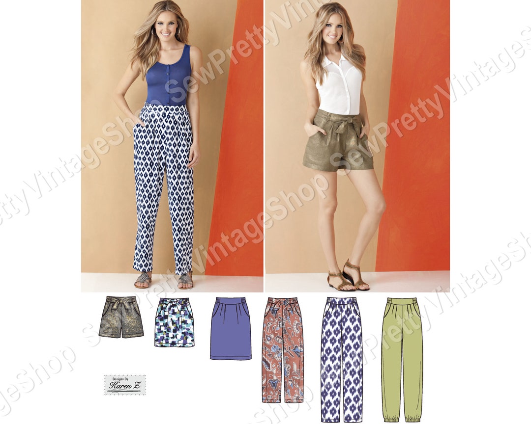 Simplicity 1887 Yoked Summer Bottoms: Pull on Pencil Skirt, Capris ...