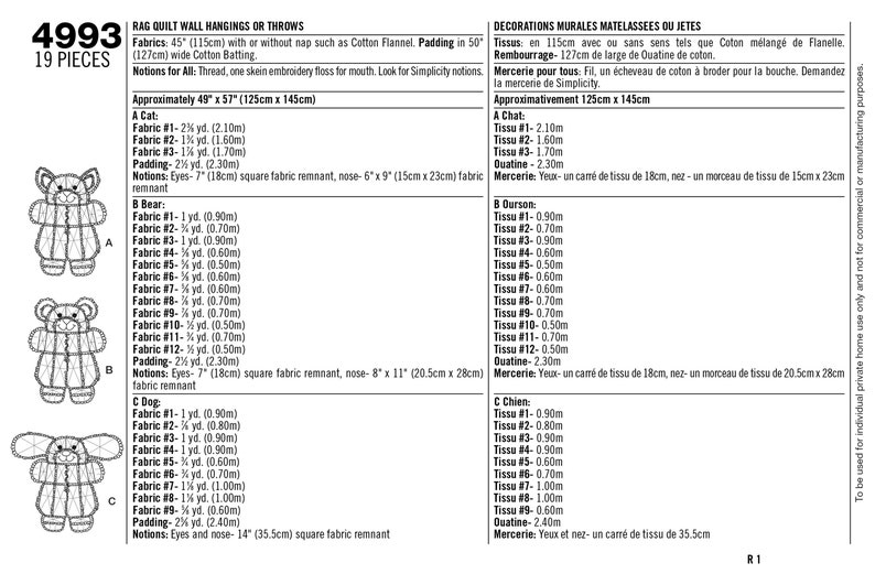 Simplicity 4993 Kids Rag Quilt Throw Blankets: Soft Flannel | Etsy