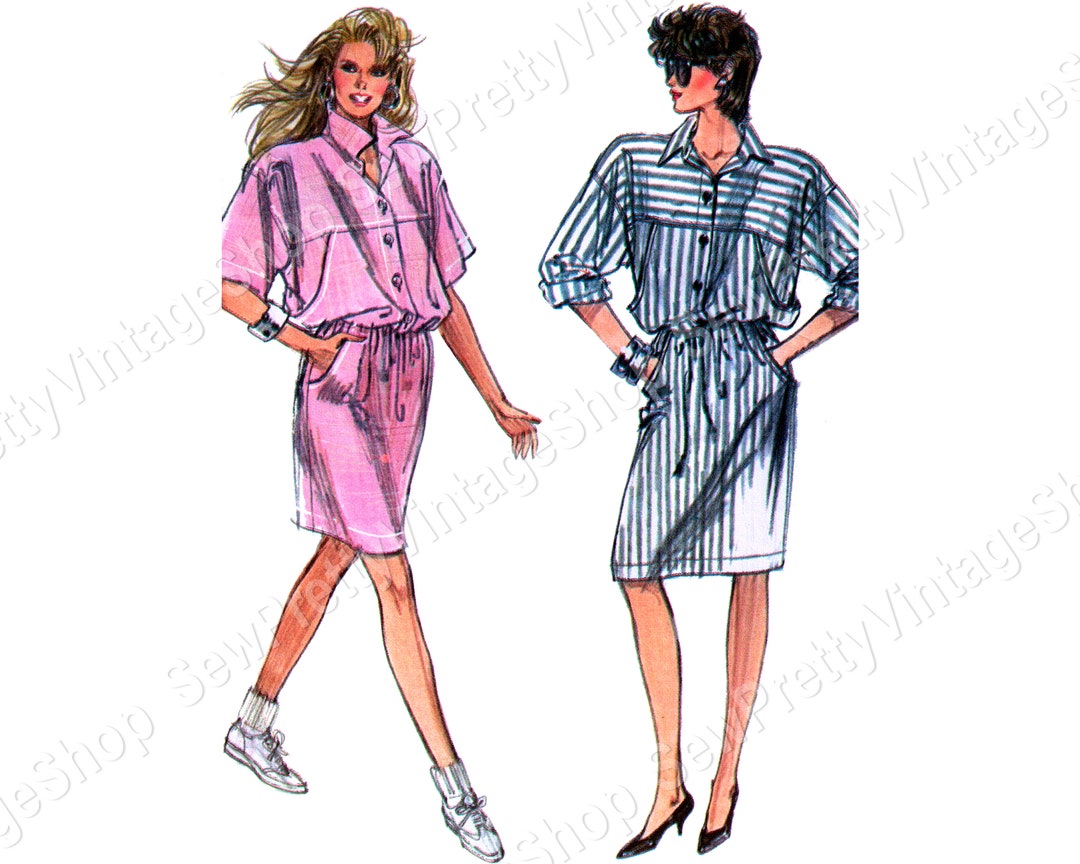 Simplicity 8569 80s Yoked Summer Dresses: Casual Drop Shoulder - Etsy