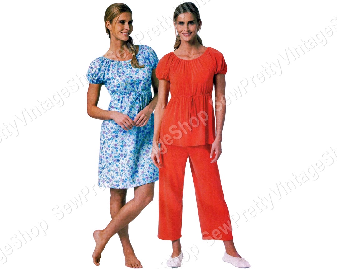Mccall's 9107 Modest Summer Sleepwear: Pajama Set, Peasant Top or Short ...