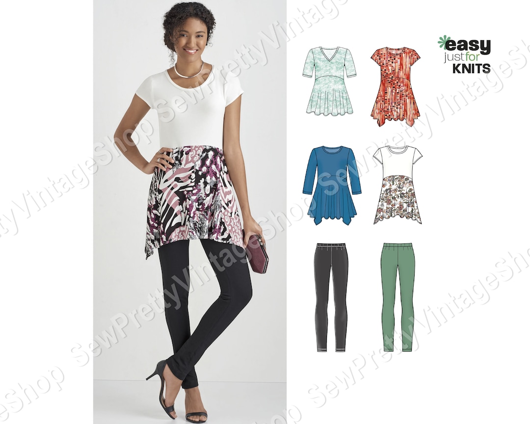 New Look 6435 Modest Knits: Peplum Tunics, Asymmetrical Tops With ...
