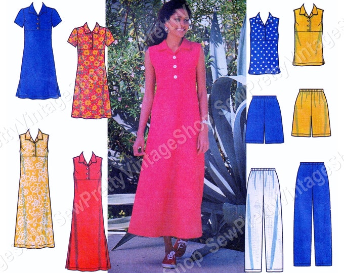 Simplicity 8169 90s Sporty Summer Wardrobe: Maxi or Knee Length Empire ...