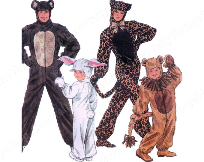 Simplicity 9983 90s Kids Animal Costumes SEWING PATTERN: Lion, Leopard ...