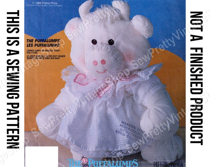 Mccall's 3017 Sewing Pattern Puffalumps Cow: Rare Fisher Price Licensed ...