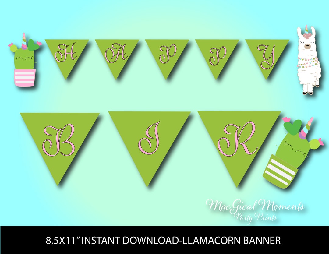 Llamacorn Birthday Banner Llama Unicorn Decor Llama Party - Etsy