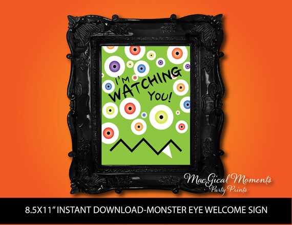 Monster Mash Bash Welcome Sign, Eyeball Welcome Sign, Monster Halloween ...