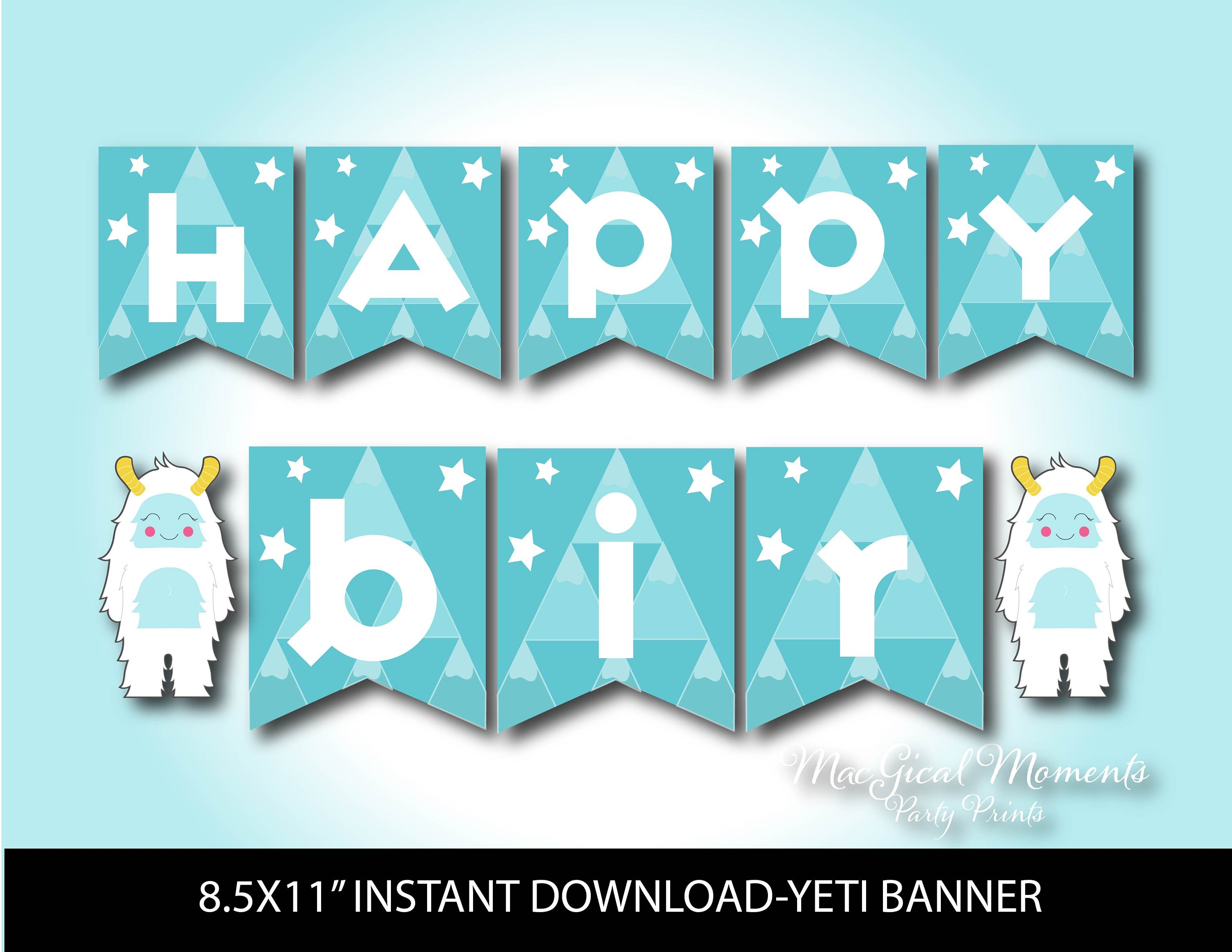 Yeti Party Pack Yeti Birthday Yeti to Party Abominable - Etsy