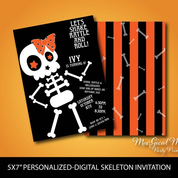 Dancing Skeleton Invitation - Etsy