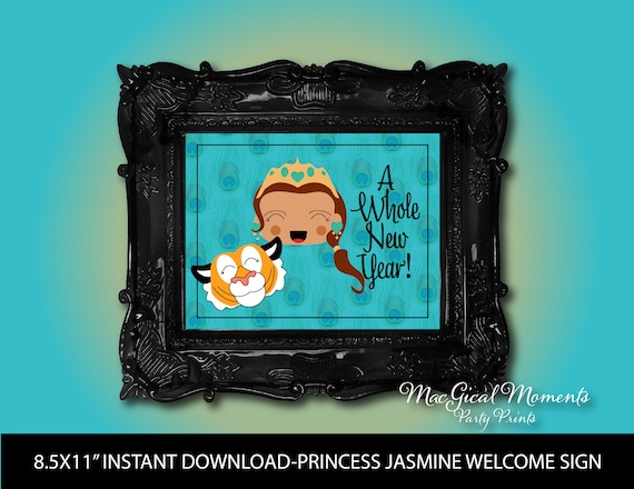 Princess Jasmine and Rajah Inspired Welcome Sign, Aladdin Inspired ...