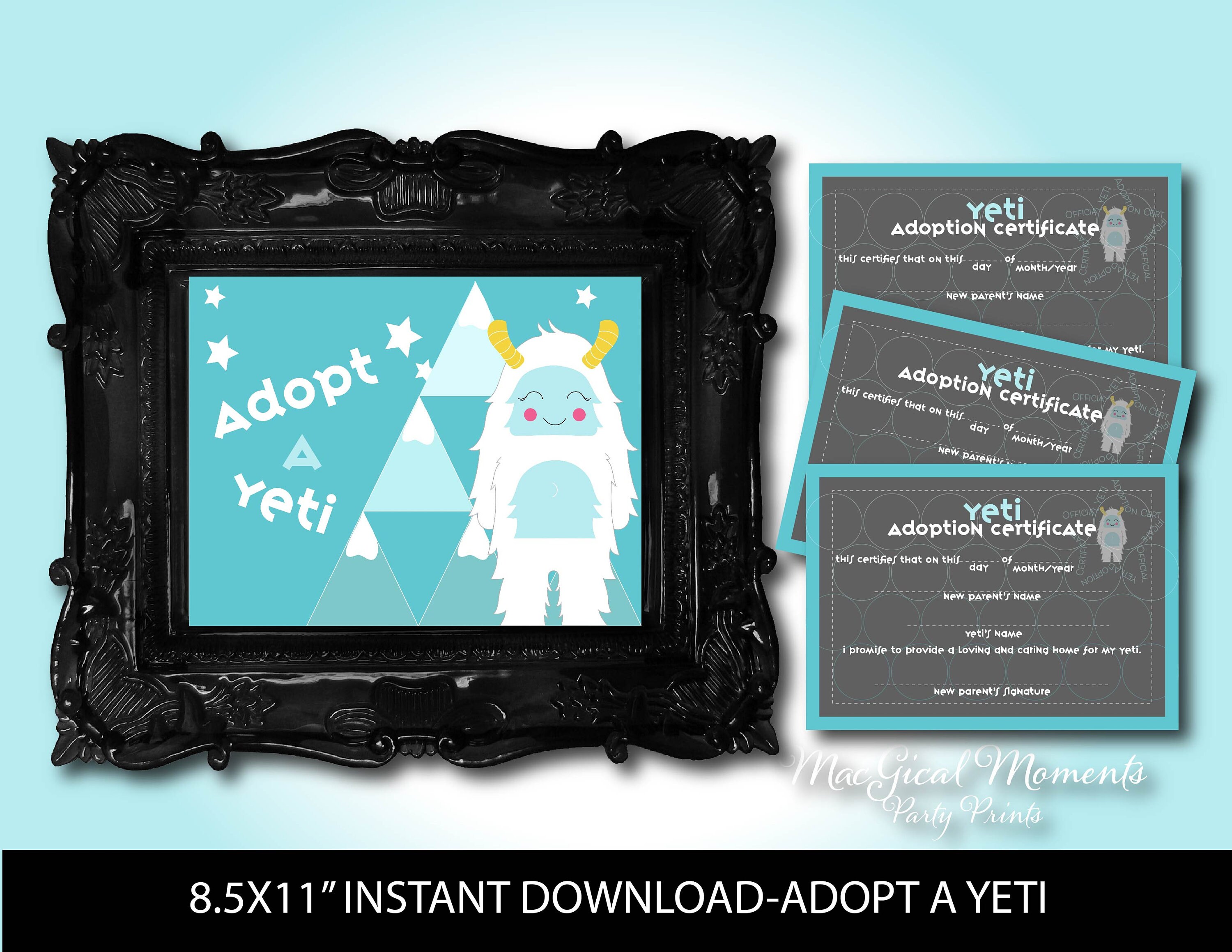 Yeti Party Pack Yeti Birthday Yeti to Party Abominable - Etsy