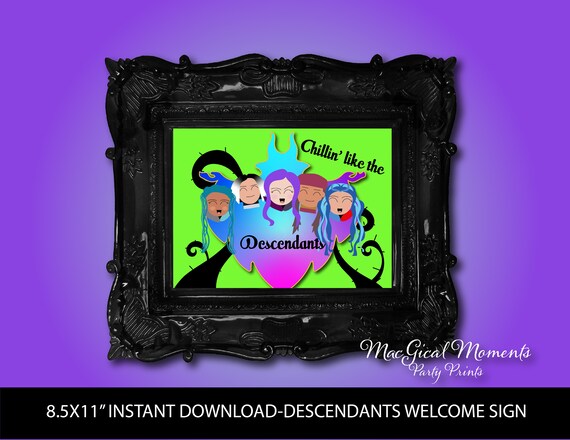 Descendants Welcome Sign, Descendants Sign, Descendants Birthday ...