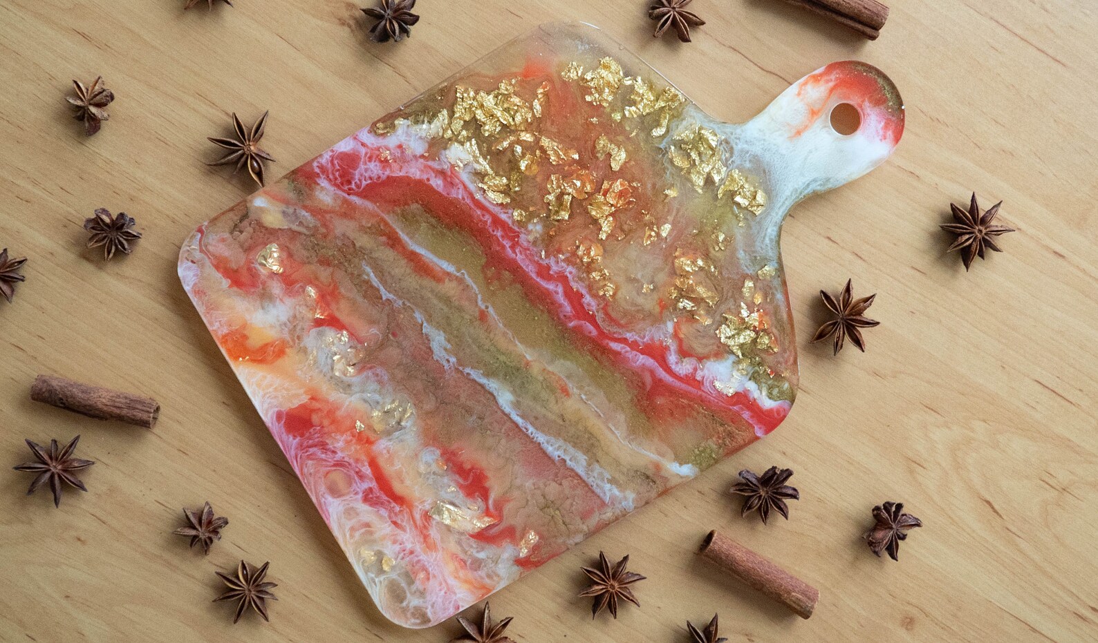 Cutting Board Made of Food Safe Epoxy Resin With Resin Art Elements - Etsy
