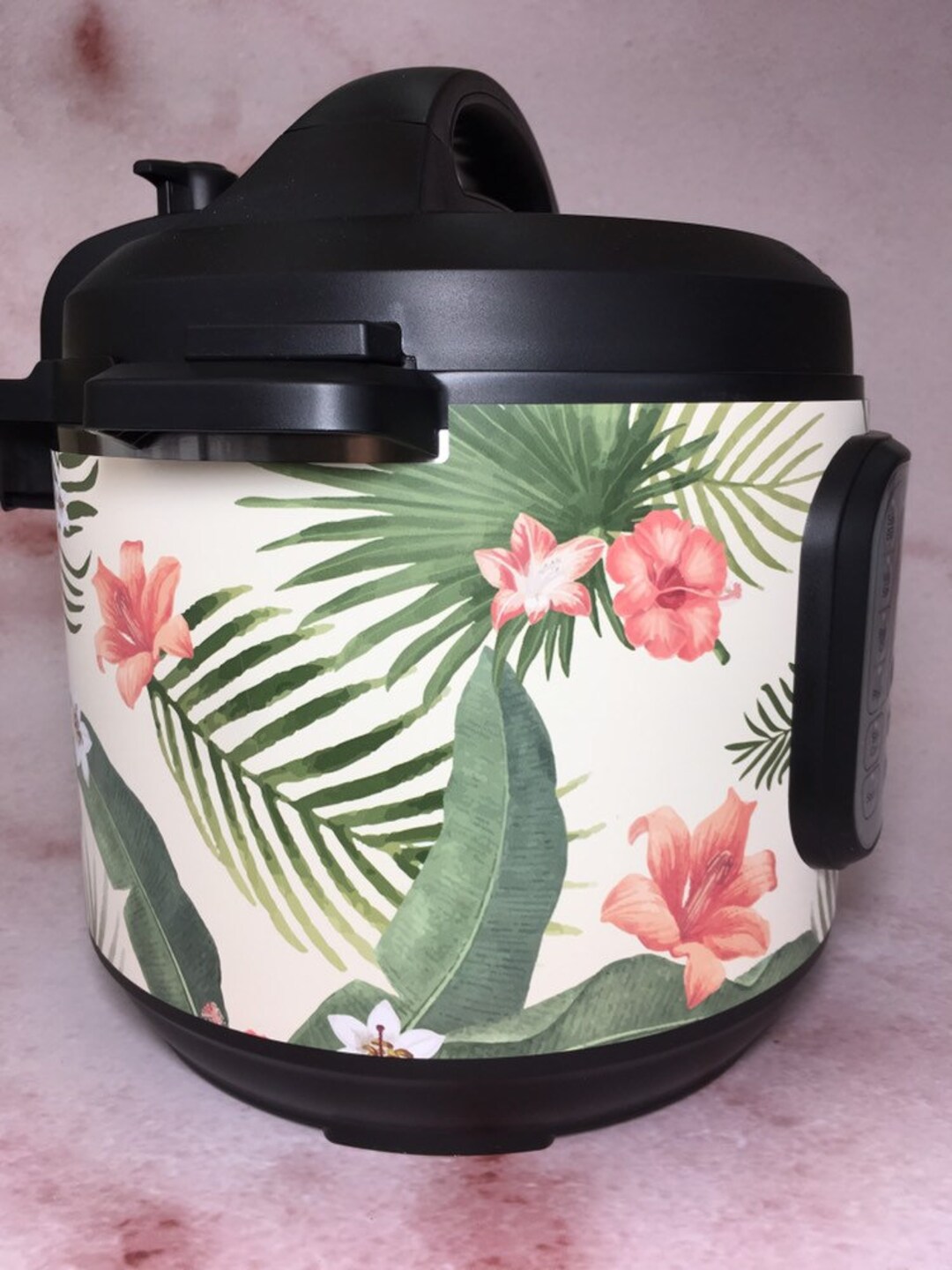 Tropical Floral Instant Pot Wrap. Premium Non-adhesive Waterproof Wrap ...