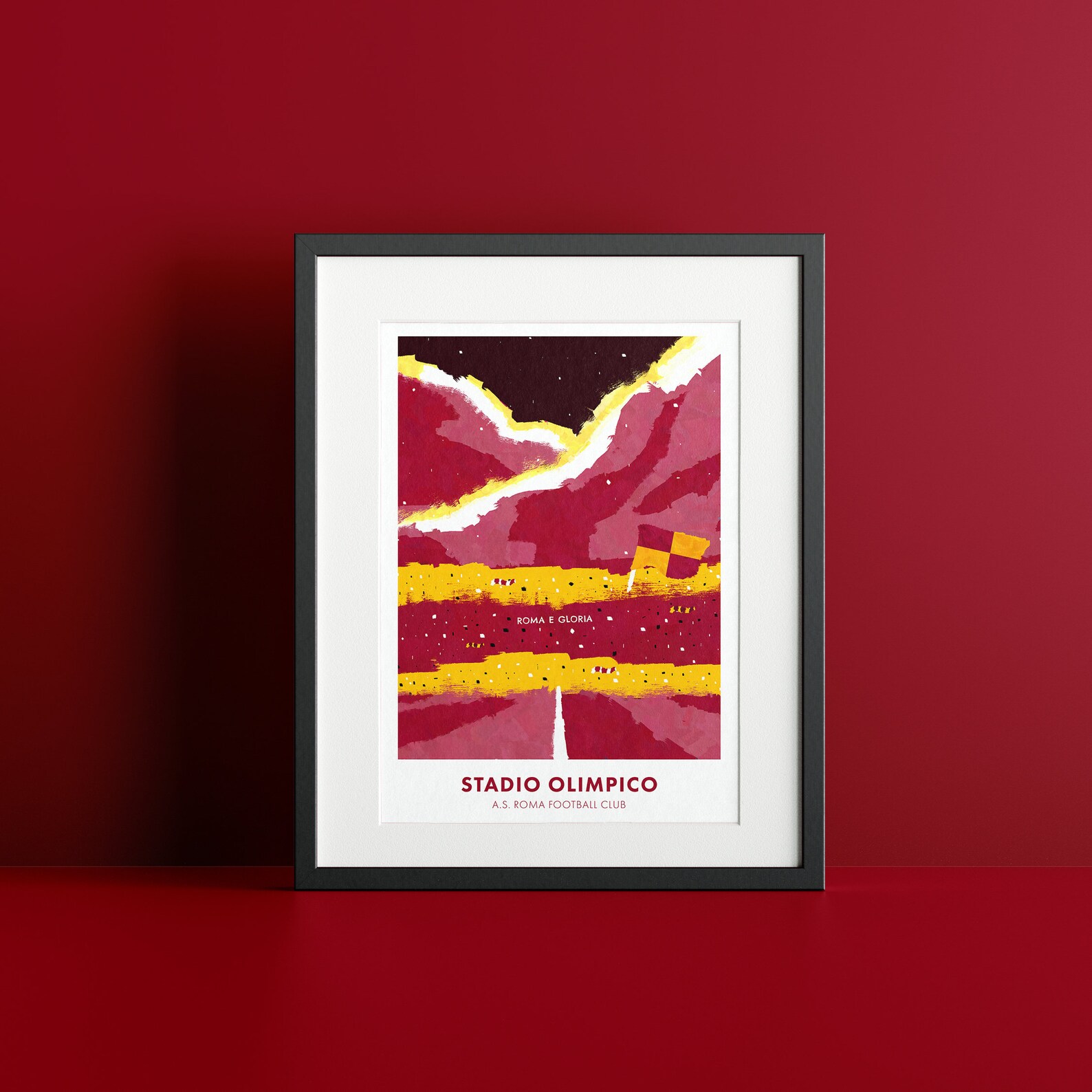 AS Roma Poster, AS Roma Print, AS Roma Wall Art, Stadio Olimpico, Roma ...