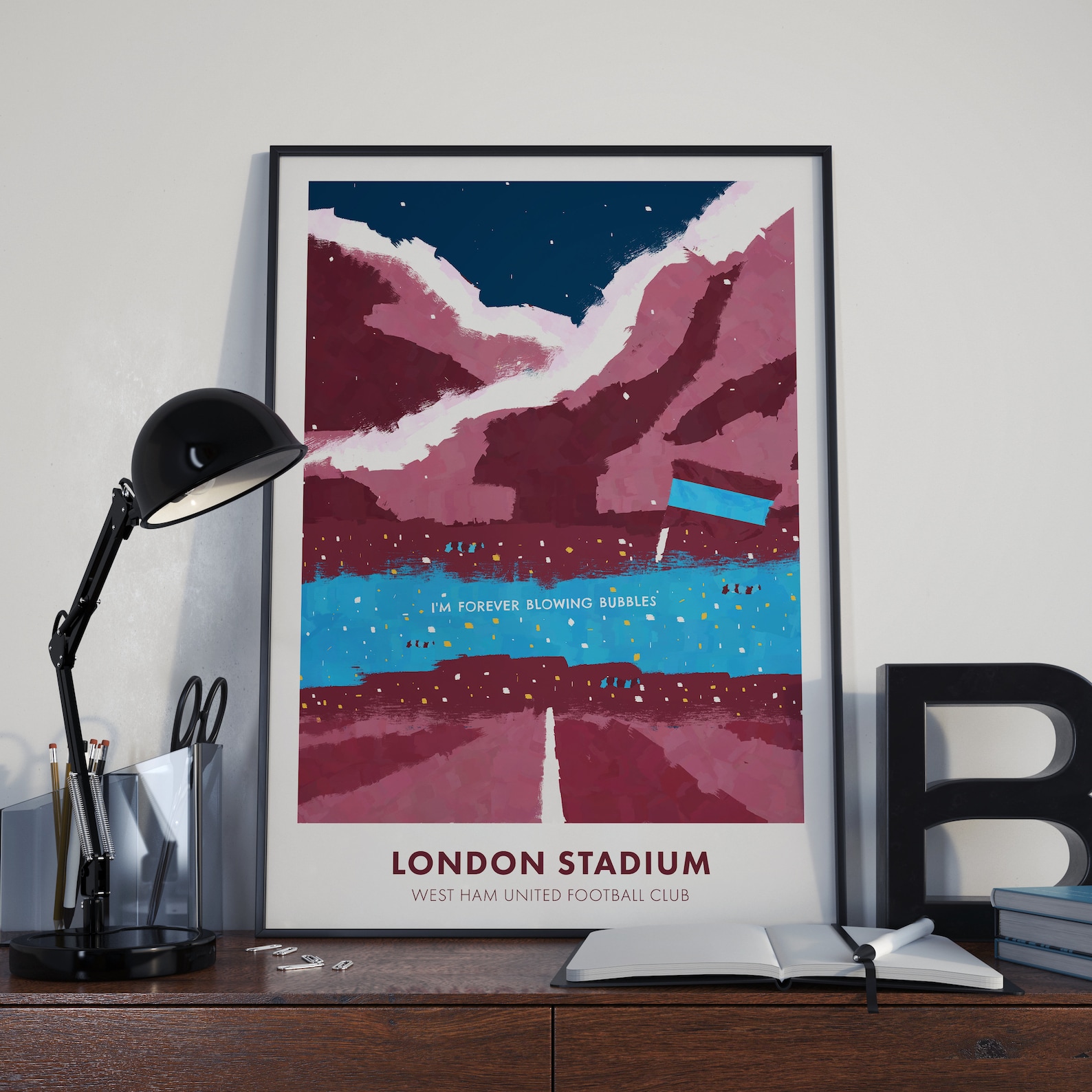 West Ham Poster, West Ham Print, West Ham Wall Art, London Stadium, the ...