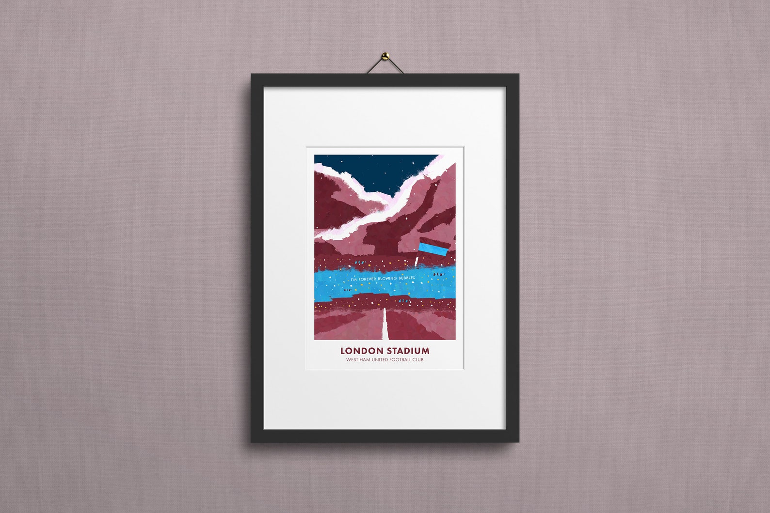 West Ham Poster, West Ham Print, West Ham Wall Art, London Stadium, the ...