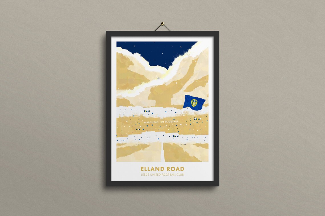 Leeds United Poster, Leeds United Print, Leeds Wall Art, Elland Road ...