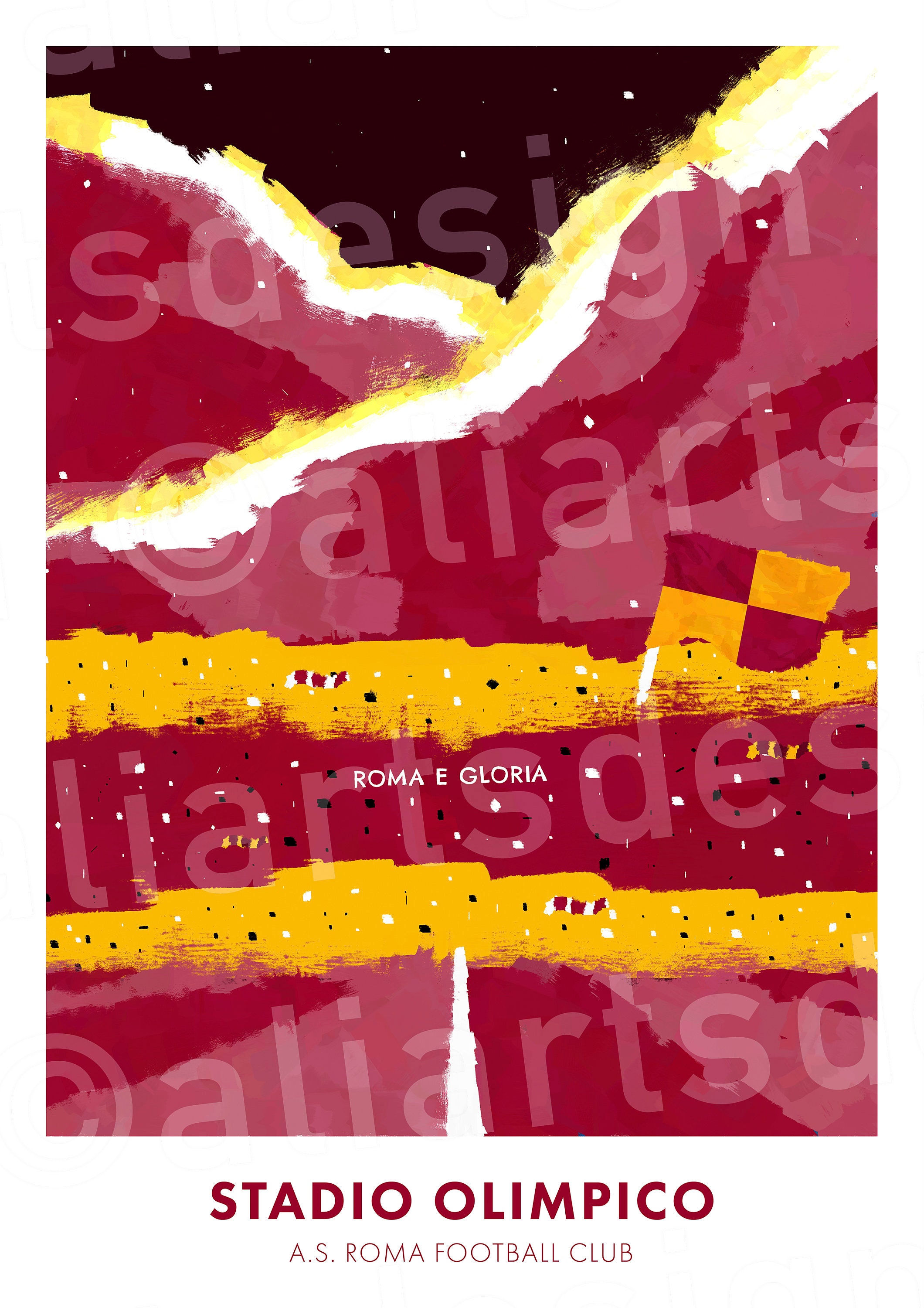 AS Roma Poster AS Roma Print AS Roma Wall Art Stadio | Etsy