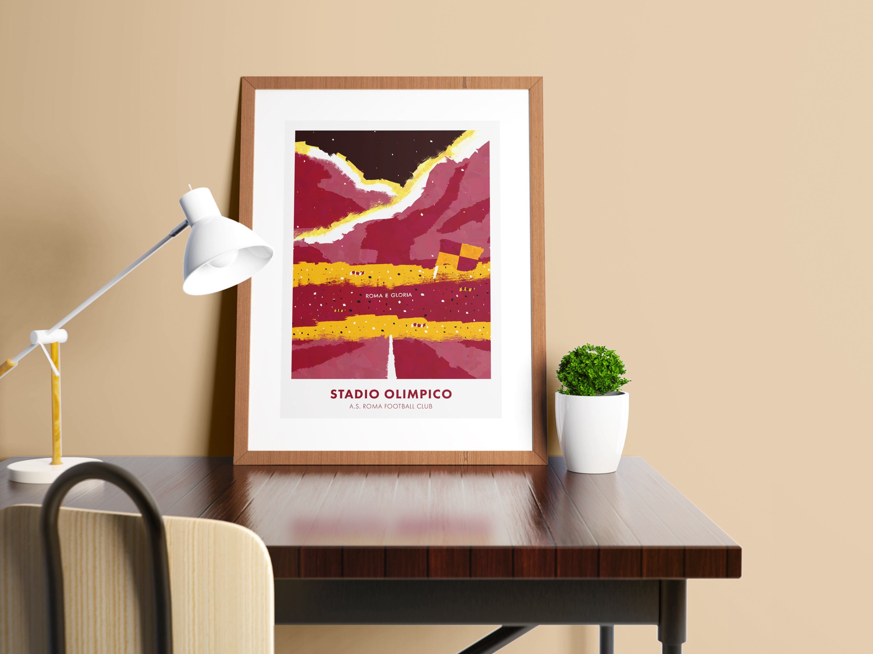 AS Roma Poster, AS Roma Print, AS Roma Wall Art, Stadio Olimpico, Roma ...