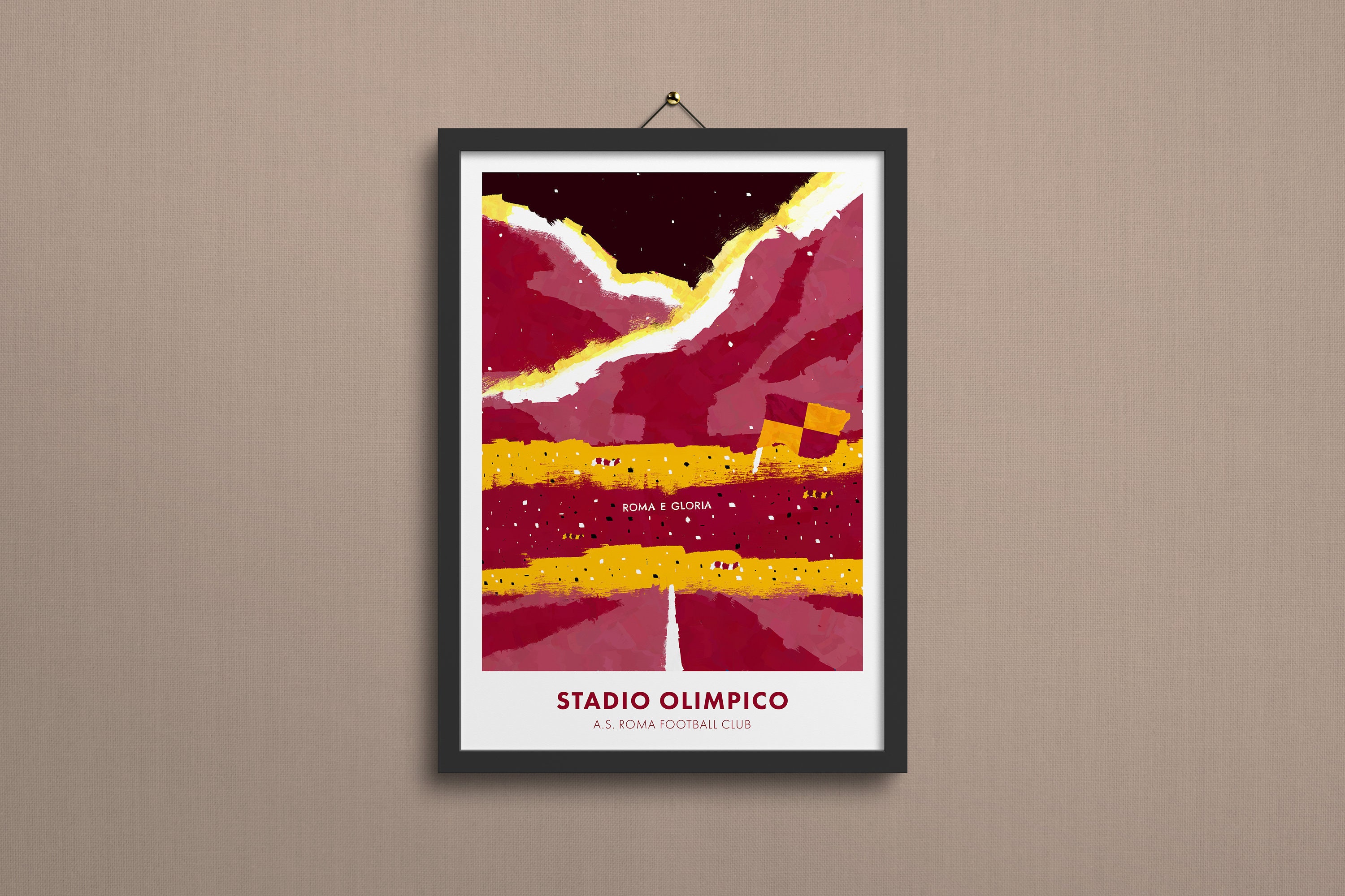 AS Roma Poster, AS Roma Print, AS Roma Wall Art, Stadio Olimpico, Roma ...