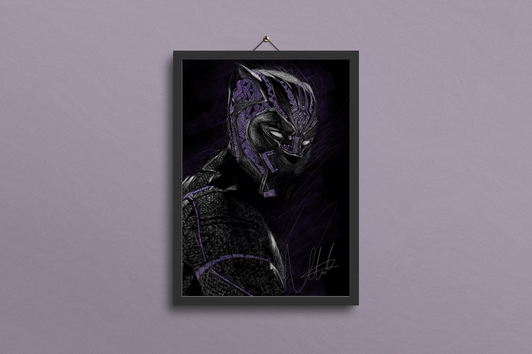 Black Panther Poster, Black Panther Print, Avengers Poster, Black ...