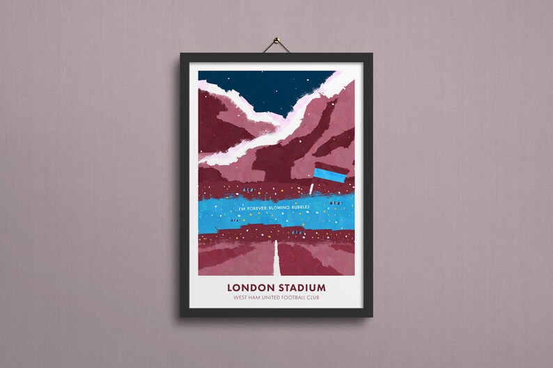 West Ham Poster West Ham Print West Ham Wall Art London - Etsy