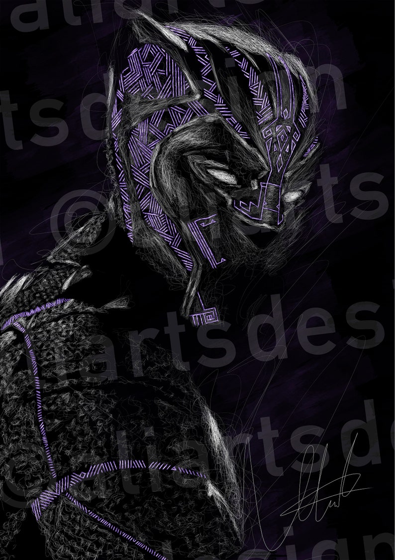 Black Panther Poster, Black Panther Print, Avengers Poster, Black ...