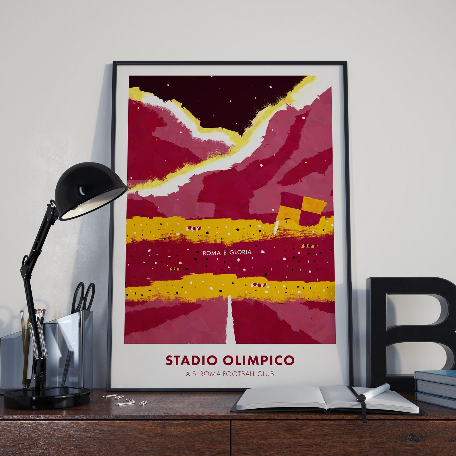 AS Roma Poster, AS Roma Print, AS Roma Wall Art, Stadio Olimpico, Roma ...